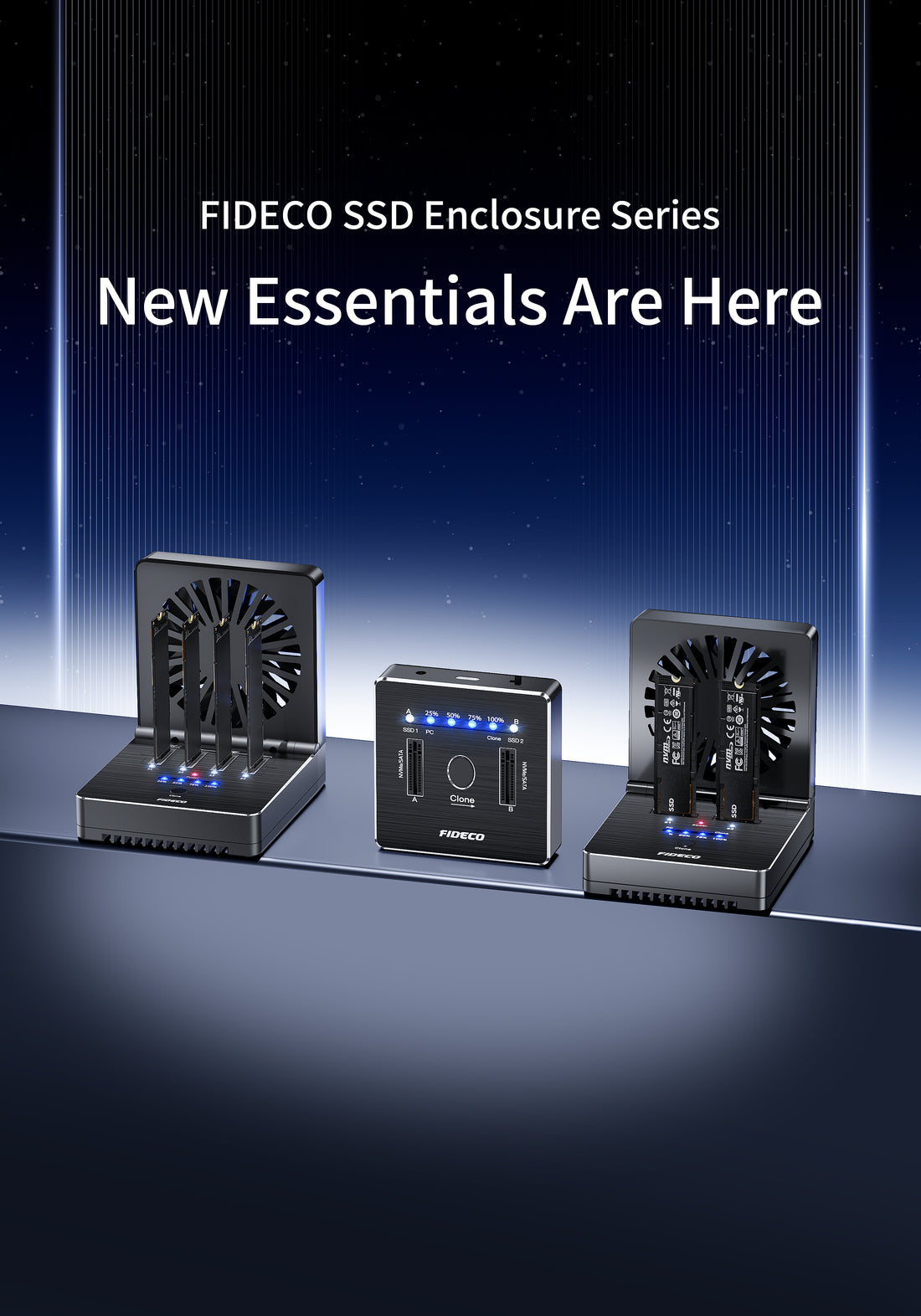 FIDECO-SSD Enclosure, HDD/SSD Docking, USB HUB, PC Peripherals