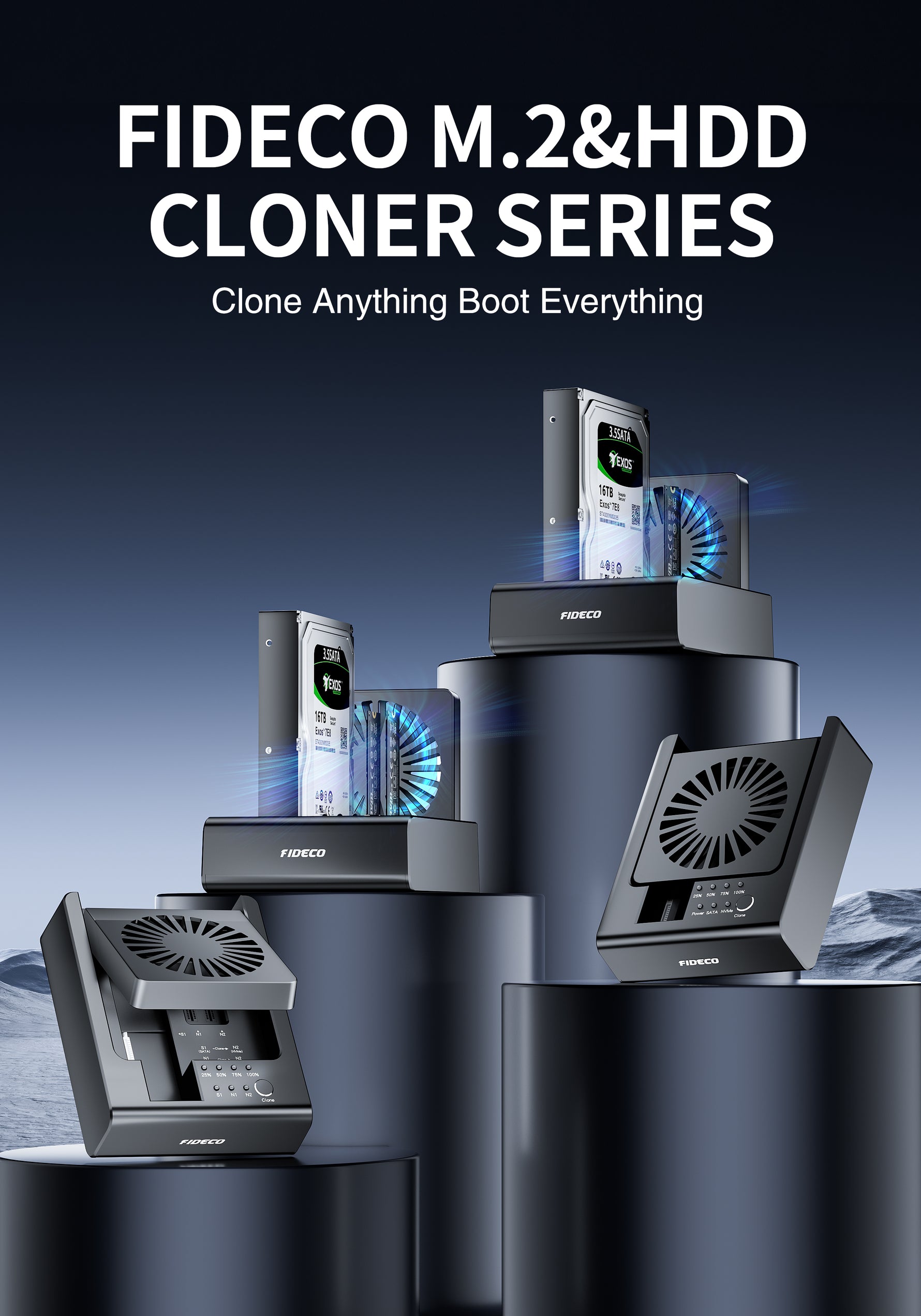 FIDECO-SSD Enclosure, HDD/SSD Docking, USB HUB, PC Peripherals